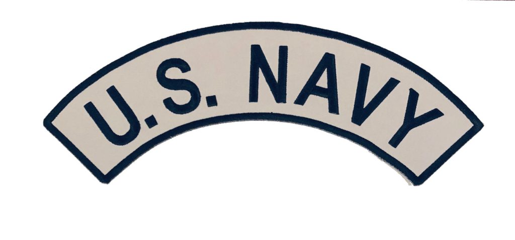U.S. NAVY VETERAN TOP & BOTTOM ROCKER SET BLACK ON GRAY | ABC PATCHES