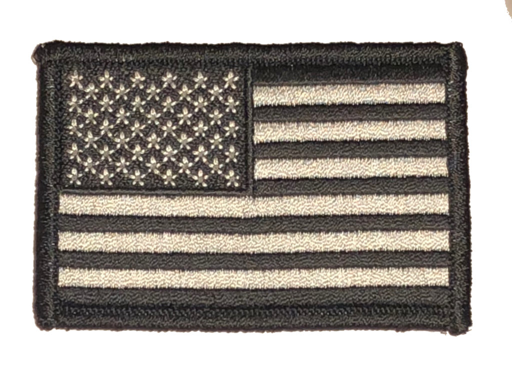 US FLAG BLACK & SILVER PATCH – ABC PATCHES