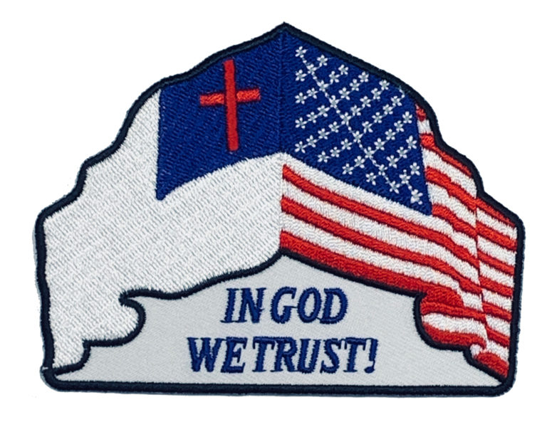US AND CHRISTIAN FLAG IN GOD WE TRUST PATCH | ABC PATCHES