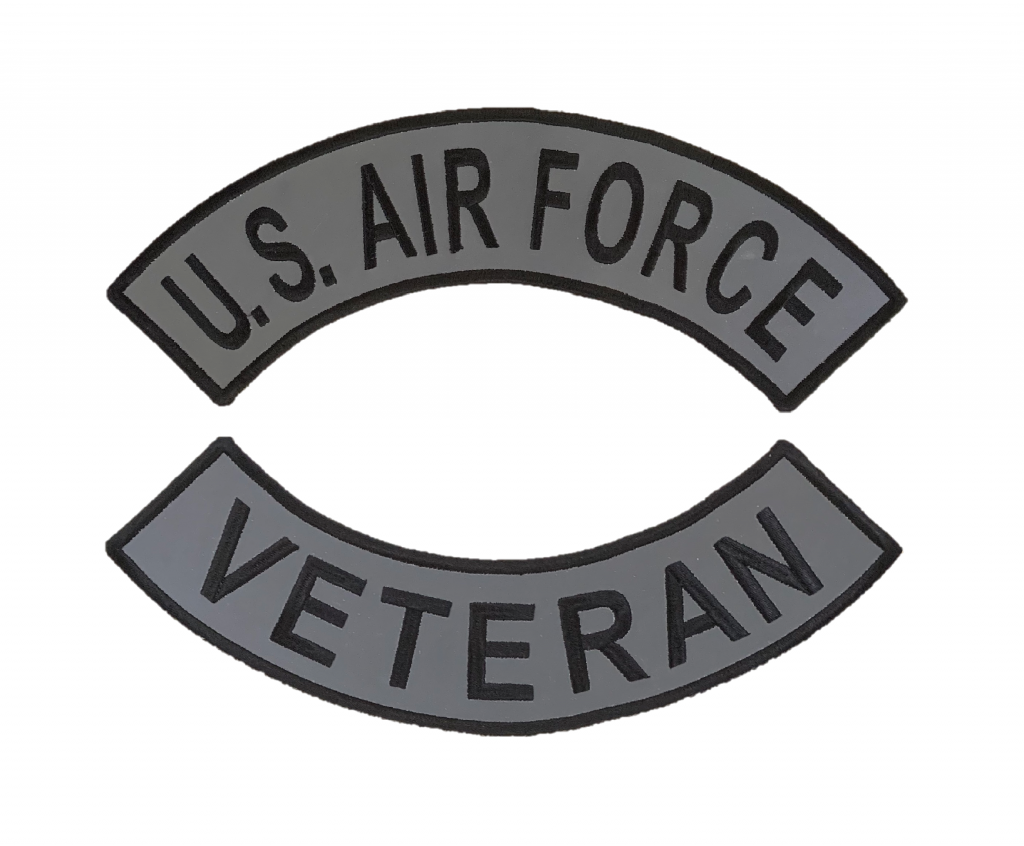 U.S. AIR FORCE VETERAN TOP & BOTTOM ROCKER REFLECTIVE SET PATCH | ABC ...