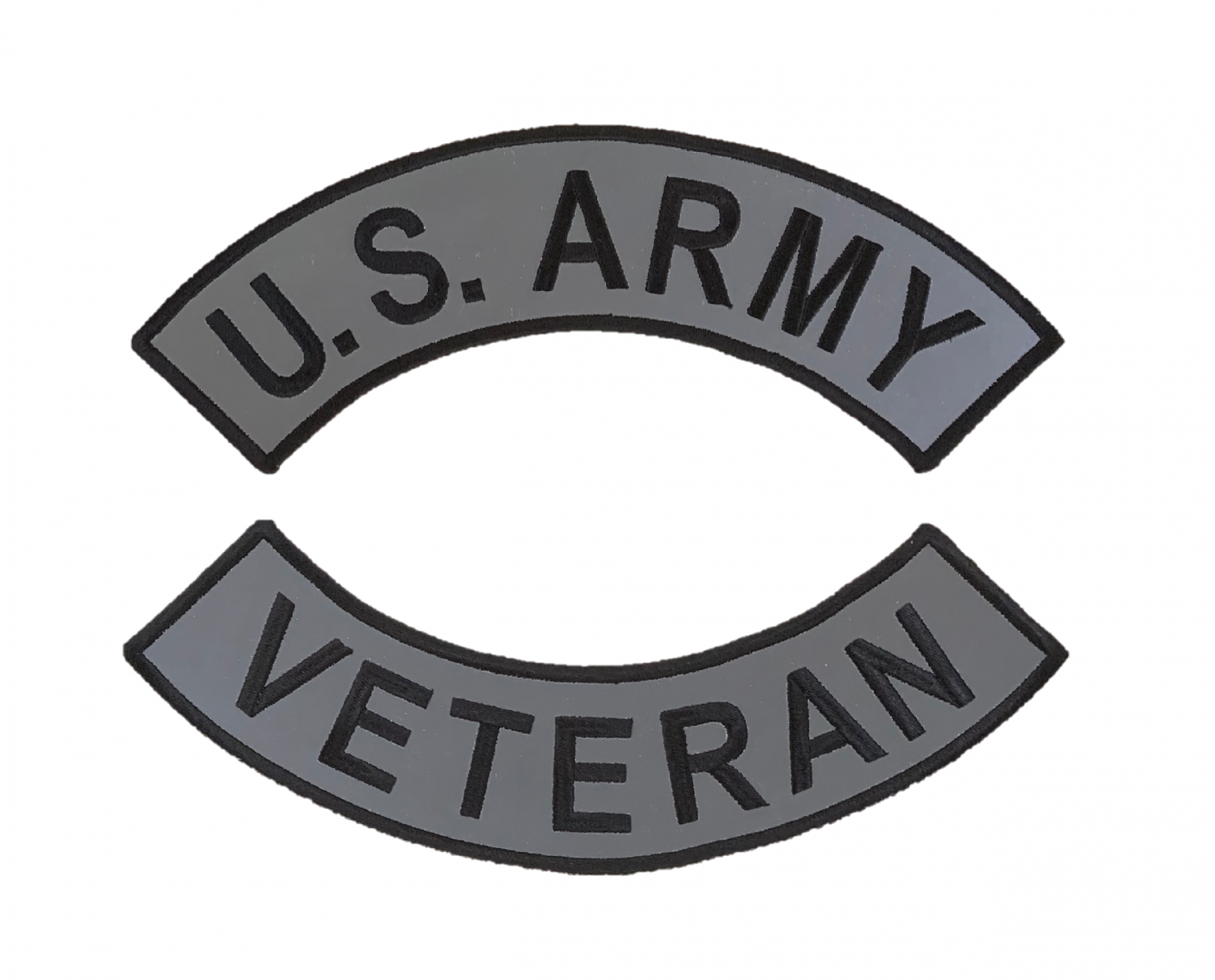 U.S. ARMY VETERAN TOP & BOTTOM ROCKER SET REFLECTIVE PATCH | ABC PATCHES
