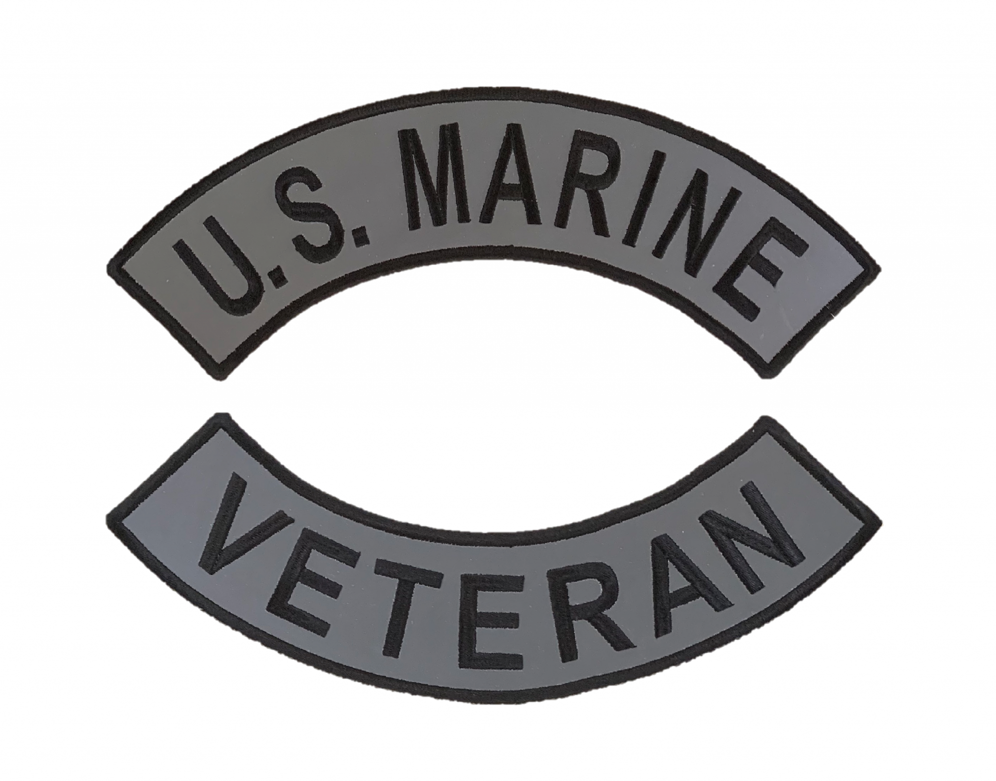U.S. MARINE VETERAN TOP & BOTTOM ROCKER SET REFLECTIVE PATCH – ABC PATCHES