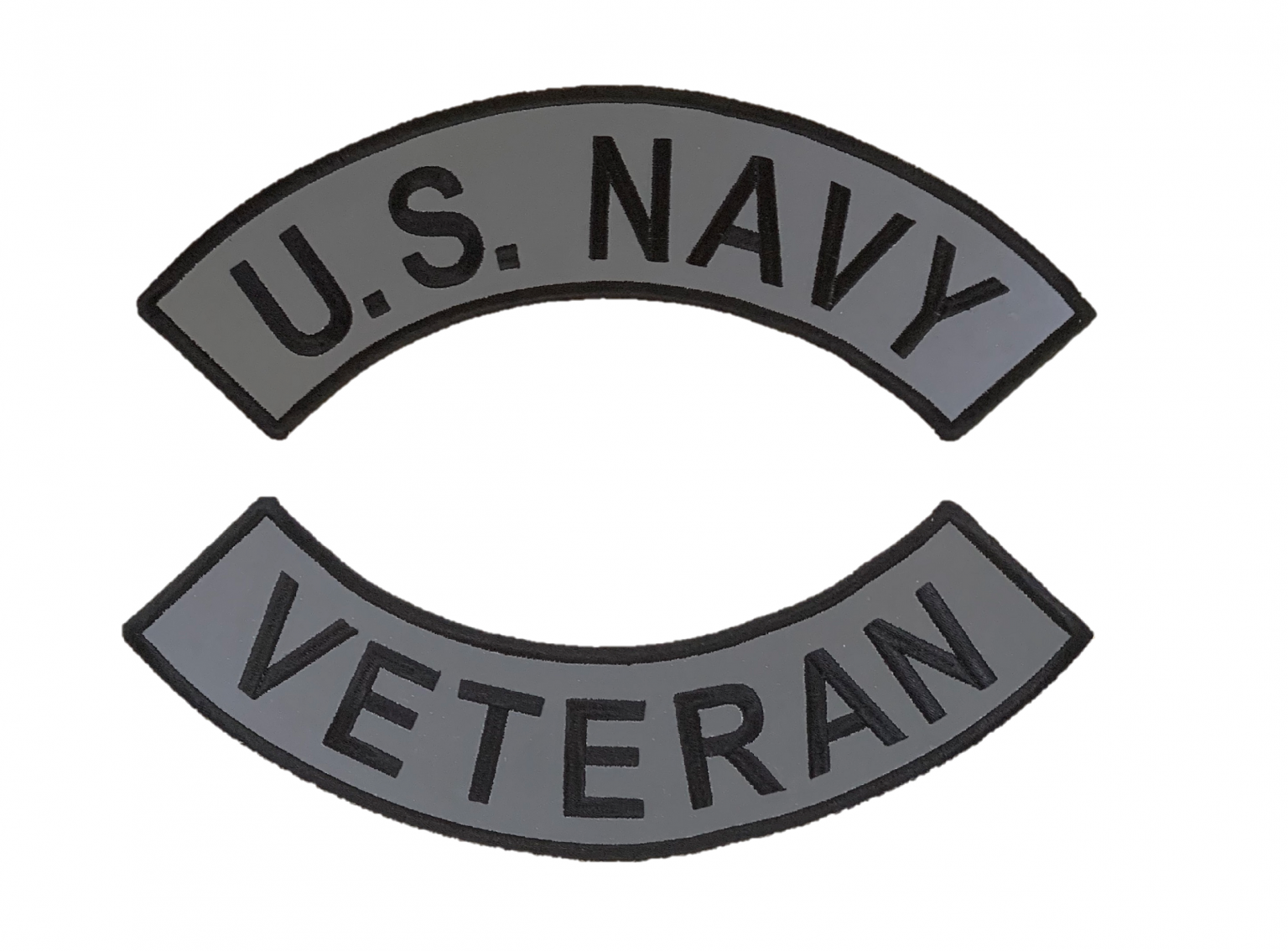U.S. NAVY VETERAN TOP & BOTTOM ROCKER SET REFLECTIVE PATCH | ABC PATCHES