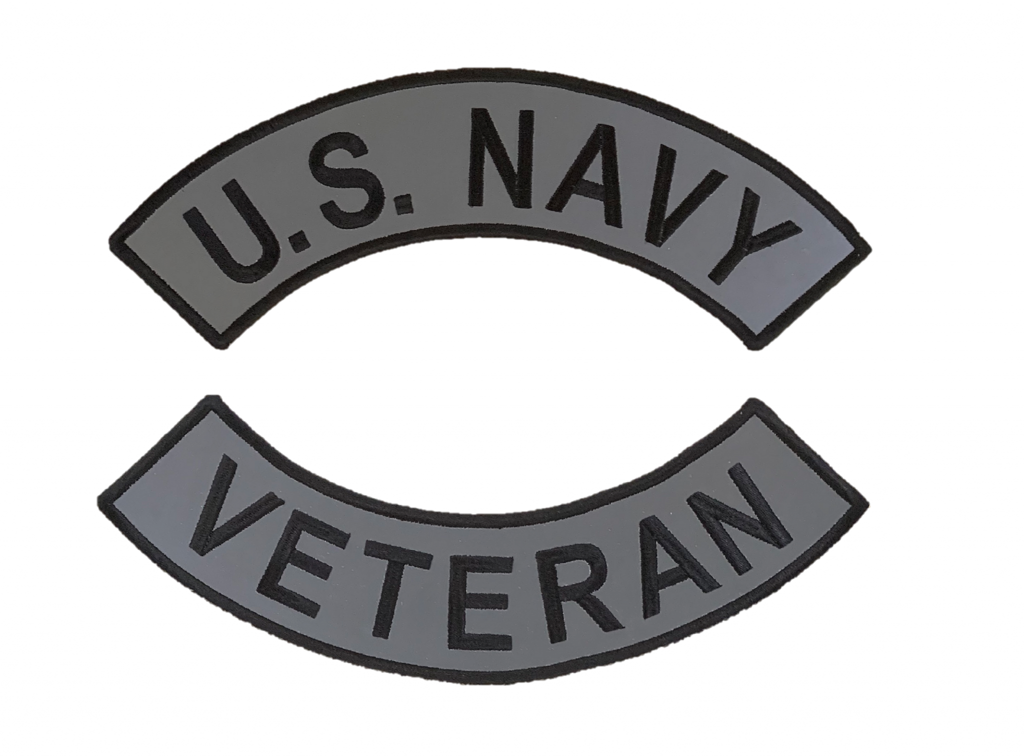 U.S. NAVY VETERAN TOP & BOTTOM ROCKER SET REFLECTIVE PATCH | ABC PATCHES