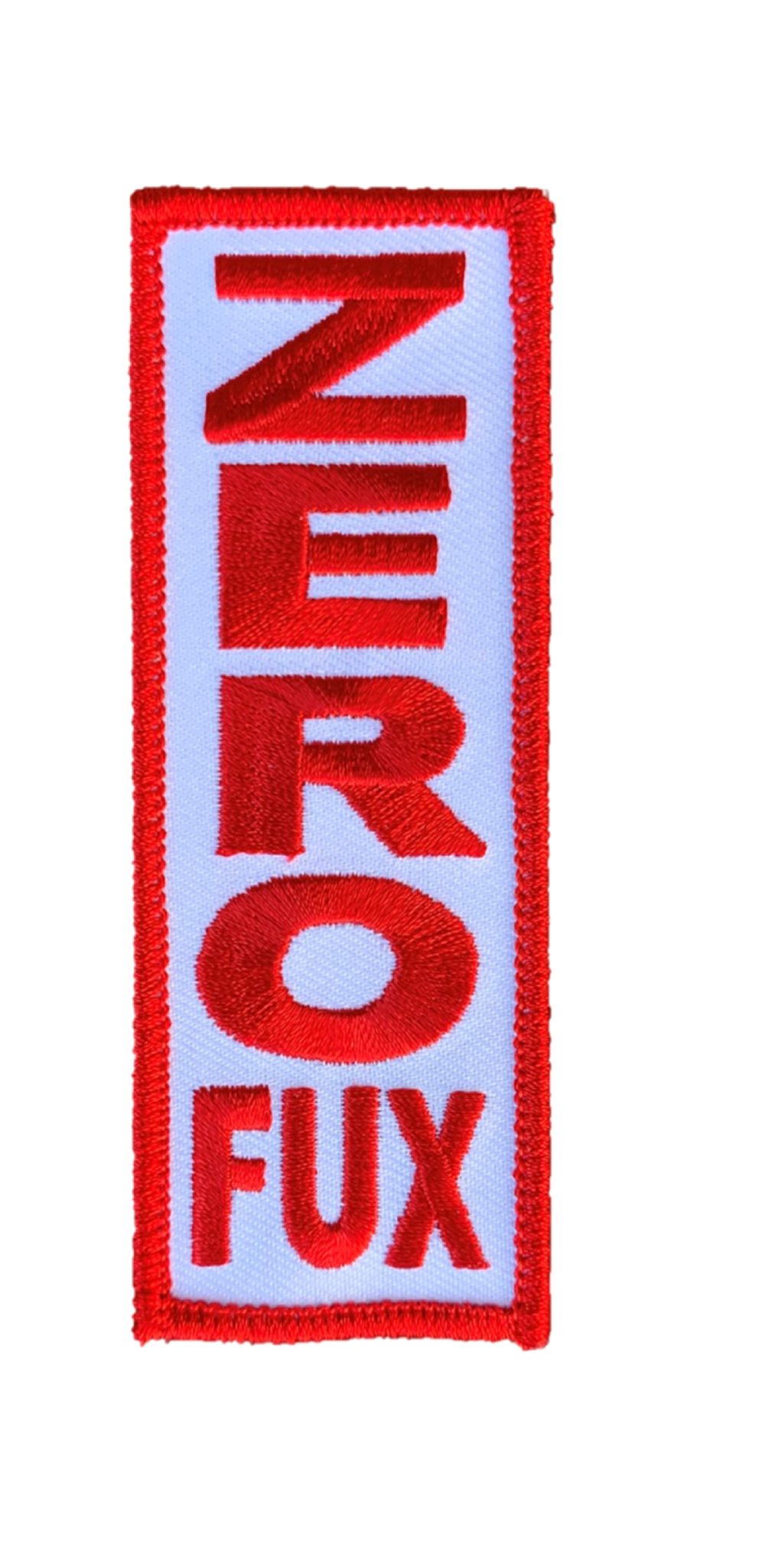 RED ON WHITE ZERO FUX PATCH – ABC PATCHES