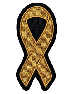 GOLD AWARENESS RIBBON PATCH | ABC PATCHES